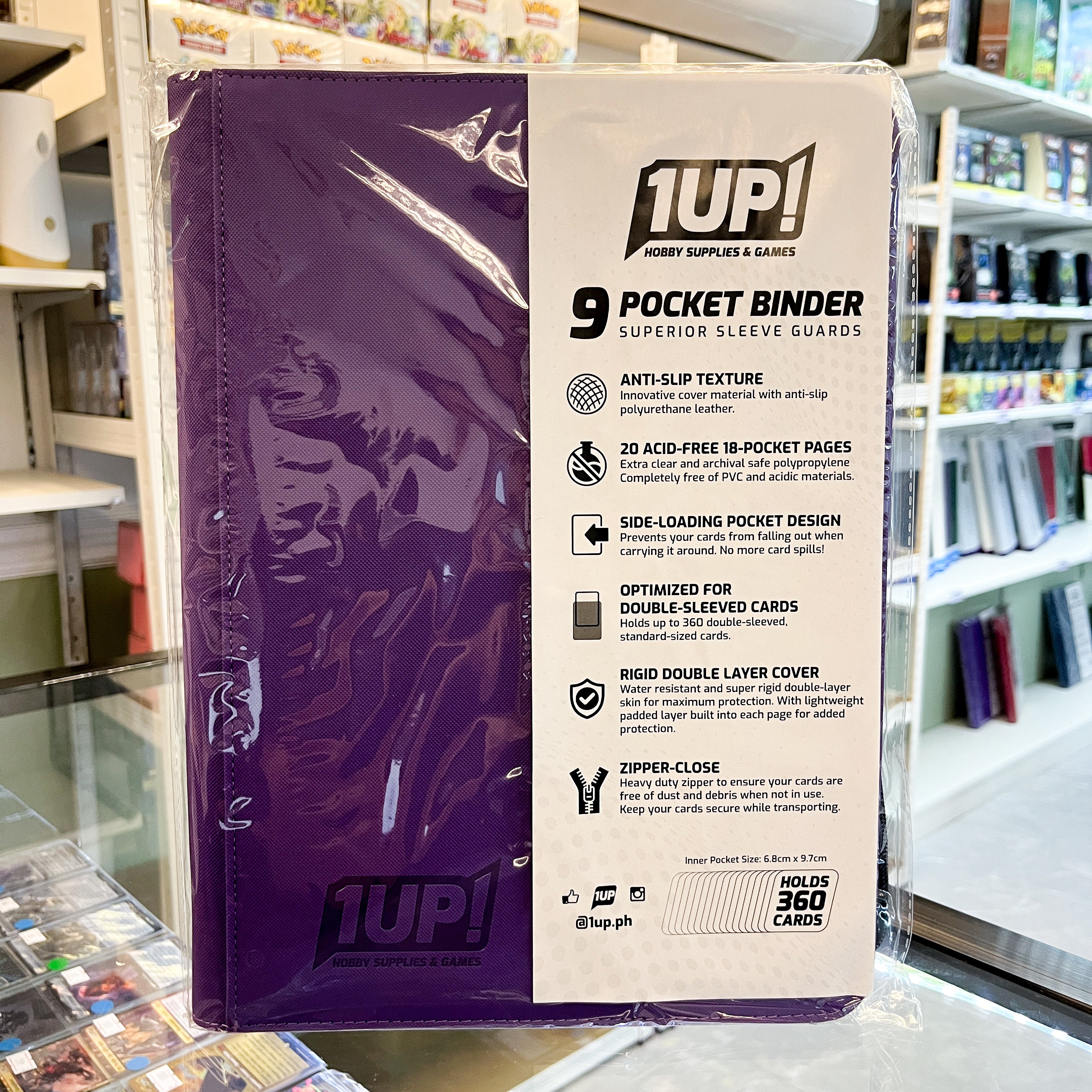 1UP 9-Pocket Zipper Binder-Purple & Green Gate Hobbies