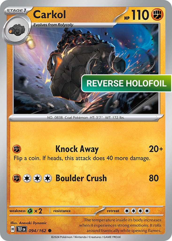 Carkol (Temporal Forces) #94 [English/Reverse Holofoil] | Pokémon TCG ...