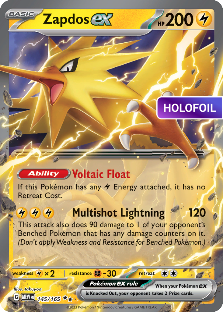 Zapdos ex (151) #145 [English/Holofoil] | Pokémon TCG Singles & Green ...