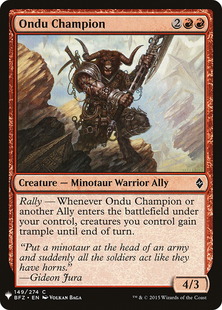 Ondu Champion (The List) #BFZ-149 [English/Nonfoil] | Magic: The ...