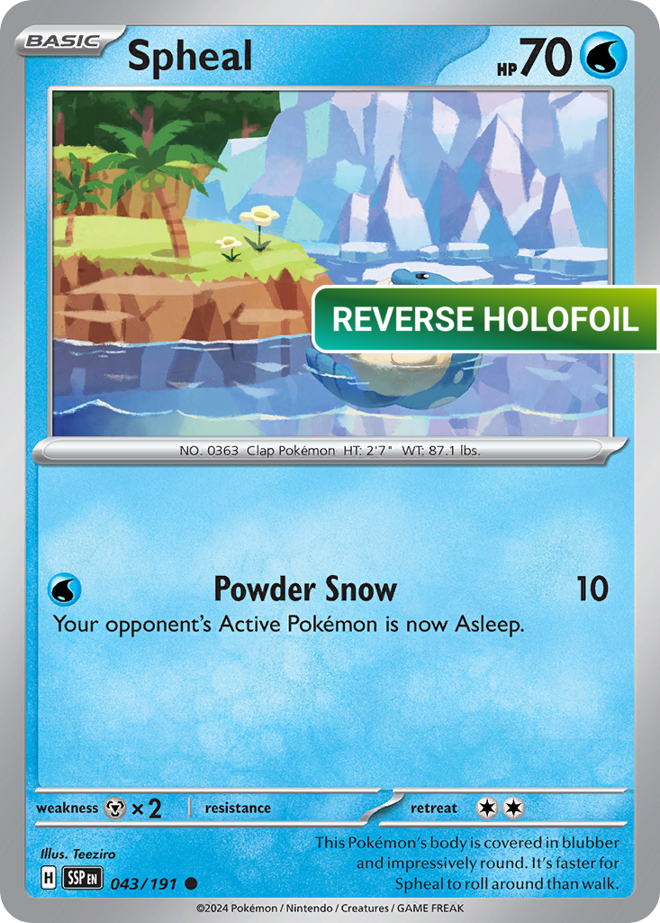 Spheal (Surging Sparks) #43 [English/Reverse Holofoil] | Pokémon TCG ...